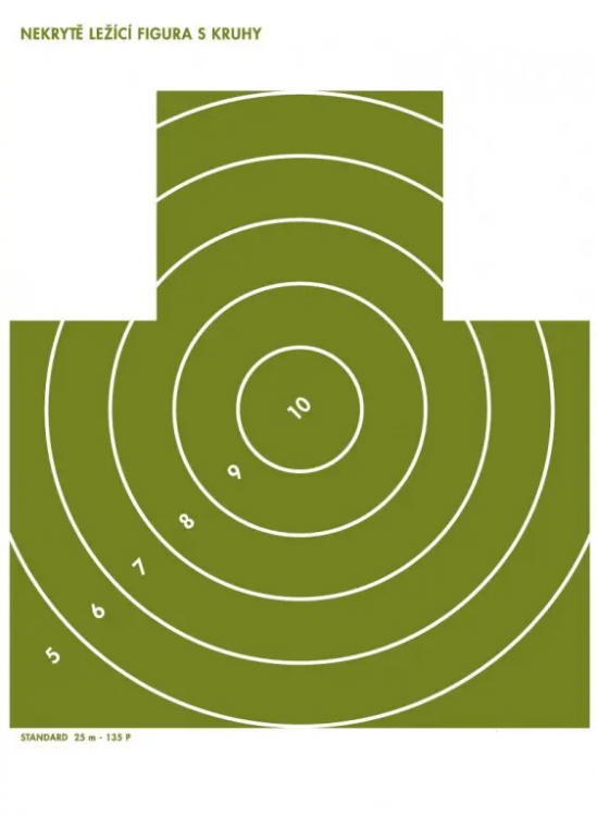 Terč nekrytě ležící postava (TERČ 135P) | BEAREKA s.r.o.